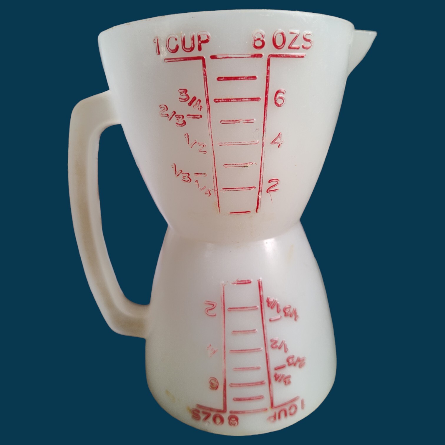 Tupperware Wet / Dry Double Measuring Cup 8 oz 2 Sided Hourglass #860 ...