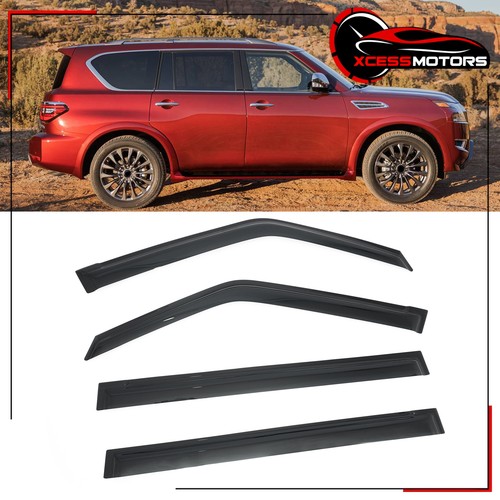Fits 2017-2024 Nissan Armada 4PCS Window Visors Smoke Rain Sun Side ...