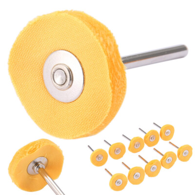 10 x 25mm Round Polishing Buffing Cloth Wheel Brush Rotary Pad Tool 3mm ...