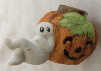 Halloween 2X4" Ghost & Pumpkin Candle Holder Figurine | eBay