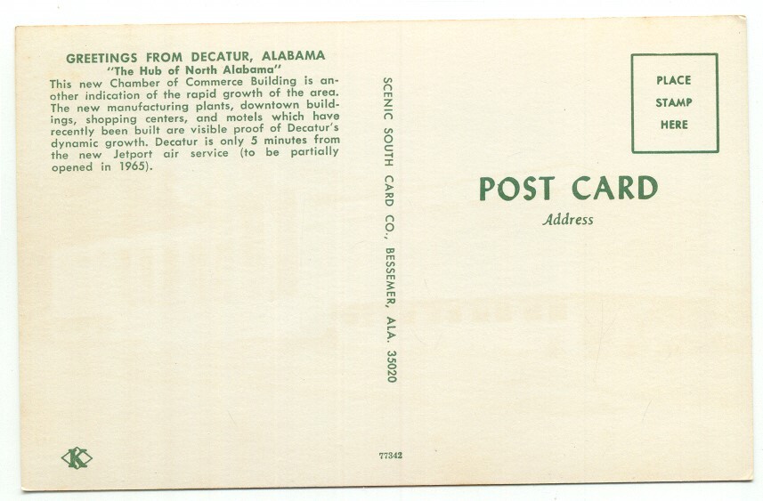 Decatur AL Chamber Of Commerce Building Vintage Postcard Alabama | eBay