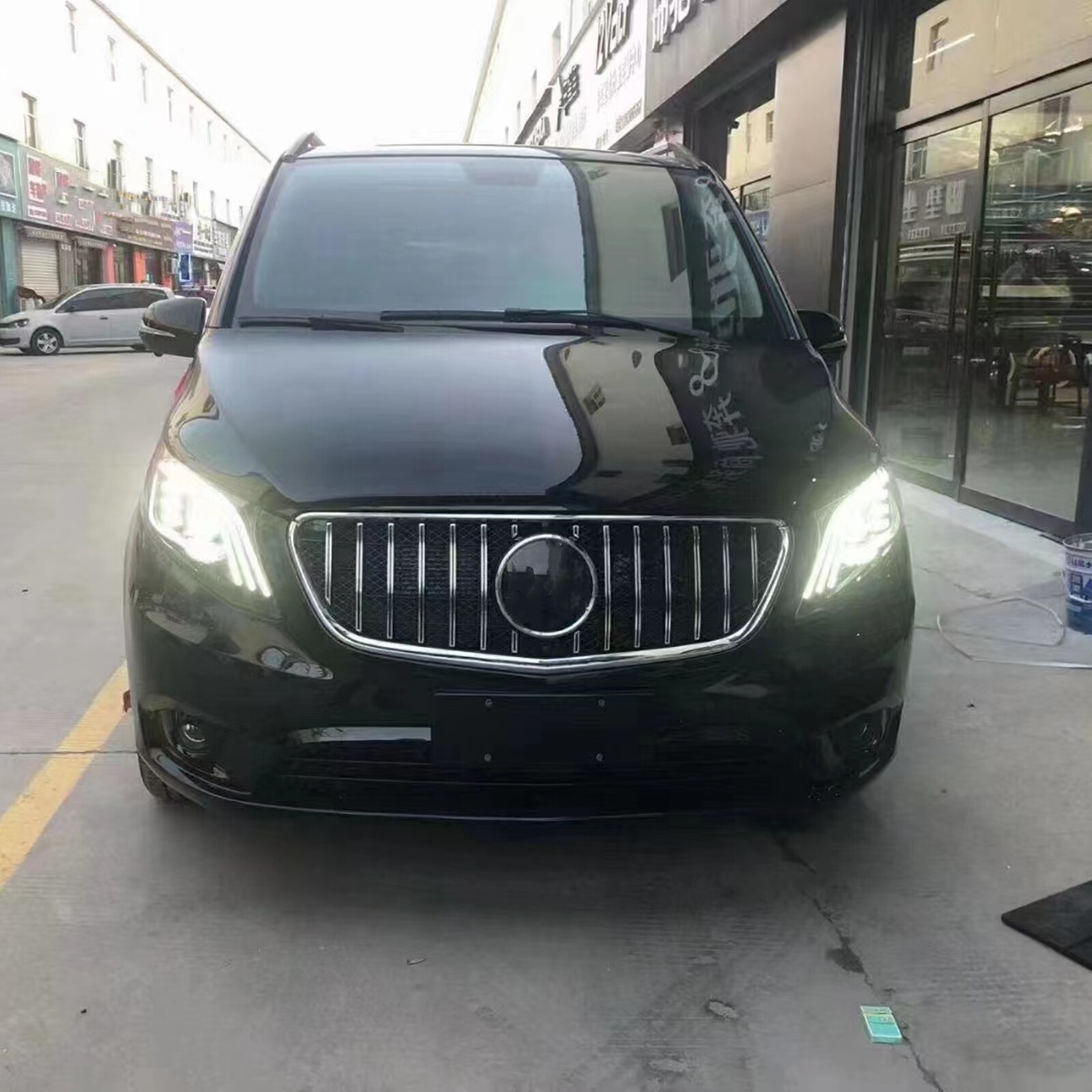 Silver Front Bumper Grille Grill GT For Mercedes Benz W447 Metris 2021 ...