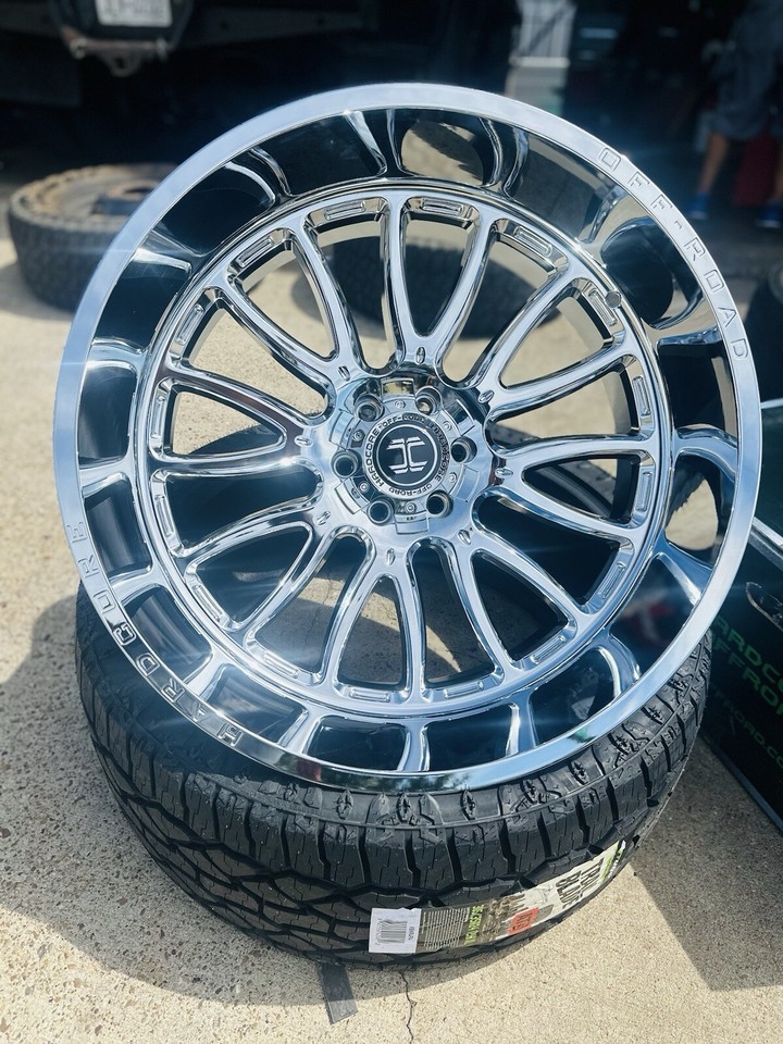 4 NEW 22x12 Hardcore HC101 Wheels and 33" Tires -44 Chrome 6x5.5 Chevy ...