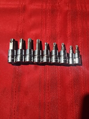 Snap-on Tools Torx Bit Set T-55 Through T-20 Used 3/8" & 1/4" Drive ...