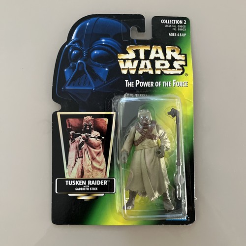 Star Wars Tusken Raider w/ Gaderffii Stick POTF Green Photo Card Action ...