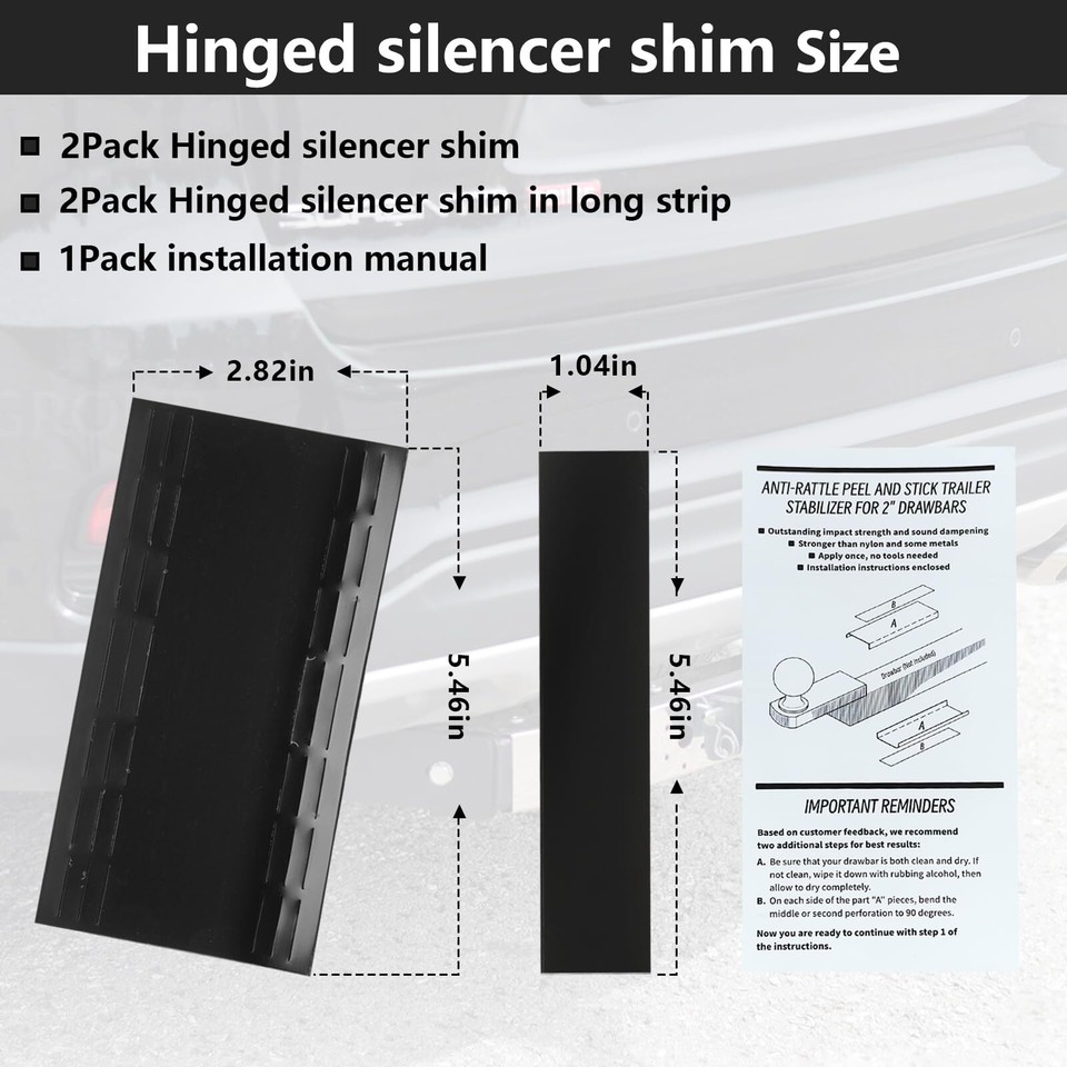 Trailer Hitch Antirattle Hitch Silencer For 2" Hitches Eliminates Hitch ...