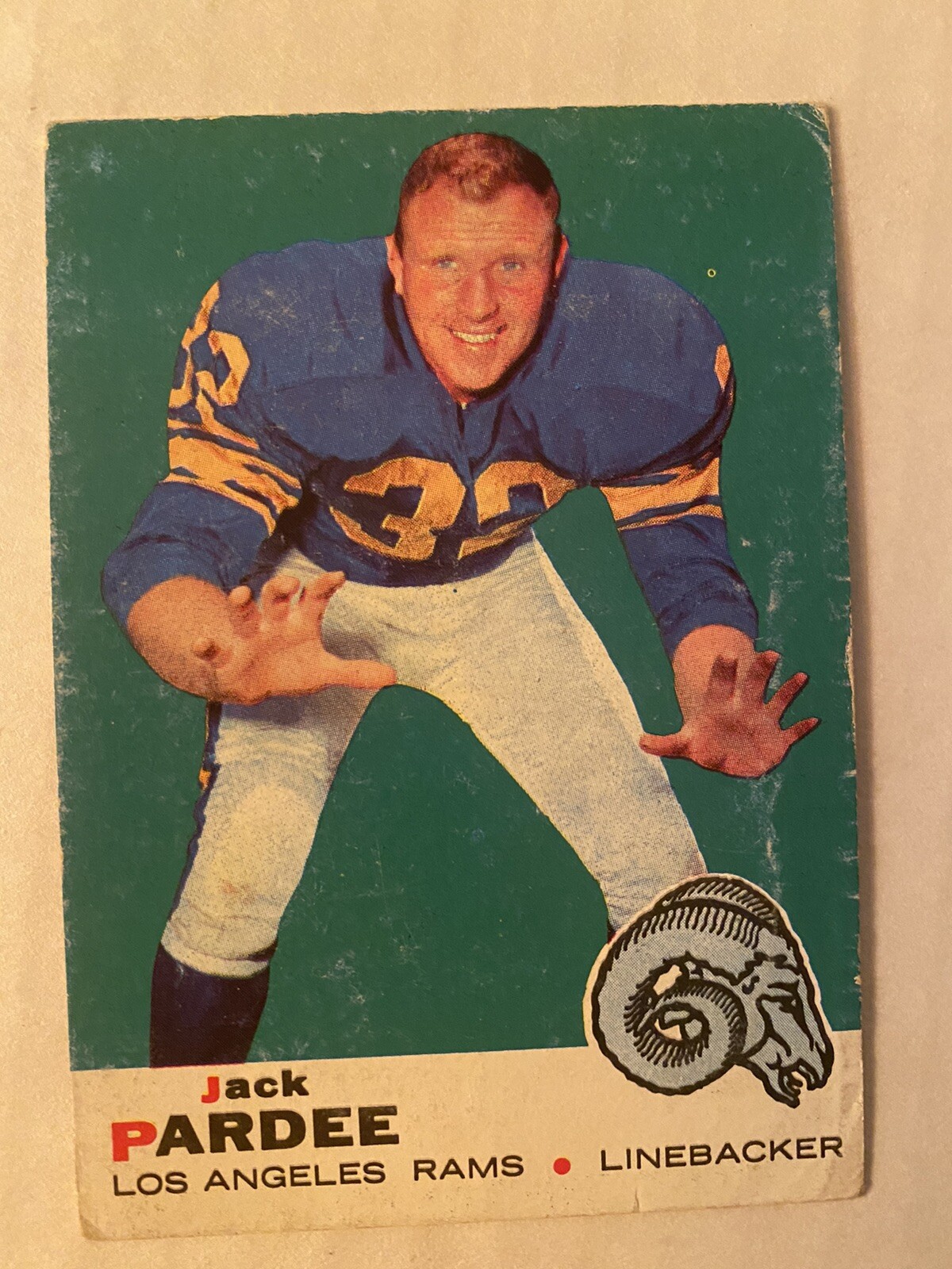 1969 Topps Jack Pardee #12 - Los Angeles Rams | eBay
