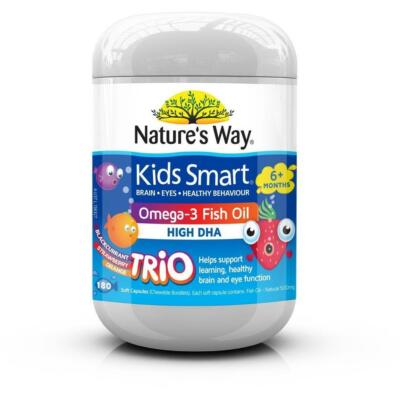 Natures Way Kids Smart Fish Oil Trio Chewable 180 Soft Capsules ...