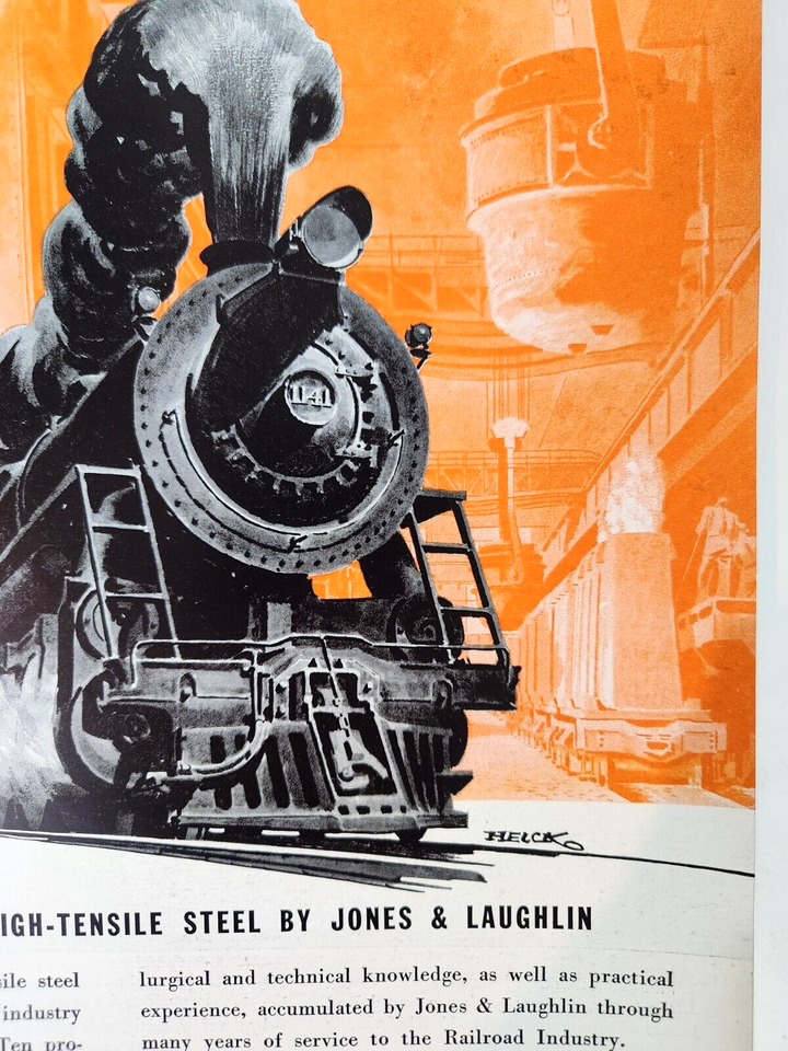 Railroad Train J & L Jones Laughlin Steel Pittsburgh PA 1935 Magazine ...