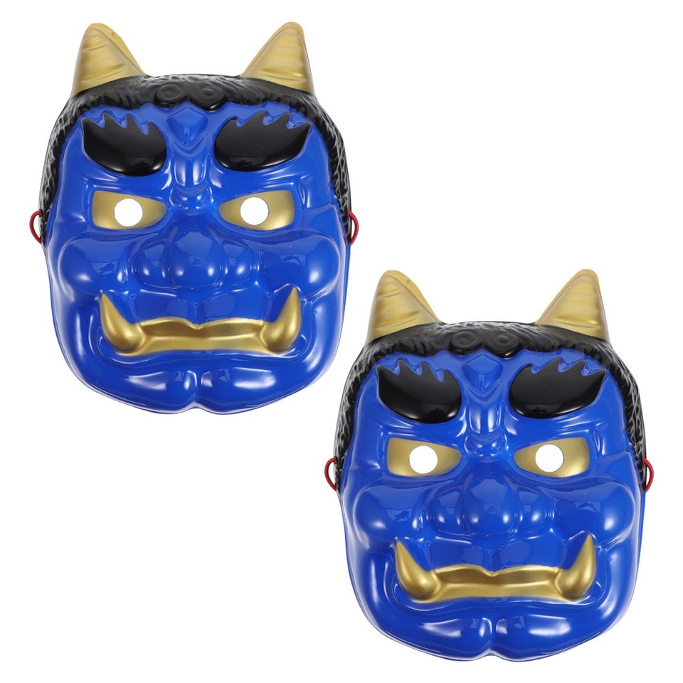 2 Pcs Masquerade Mask for Party Japanese Demon Creepy Masks Dance ...