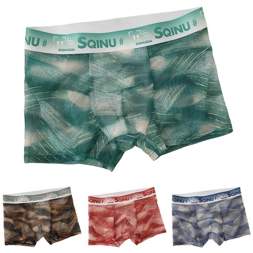 Ultrathin Mesh Trunks for Men Breathable Boxer Shorts Underwear with ...