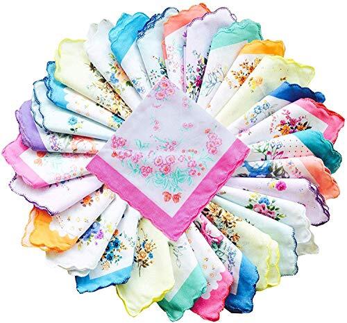 10 Pieces Womens Beautiful Cotton Handkerchief Wendding Party 6pcs ...