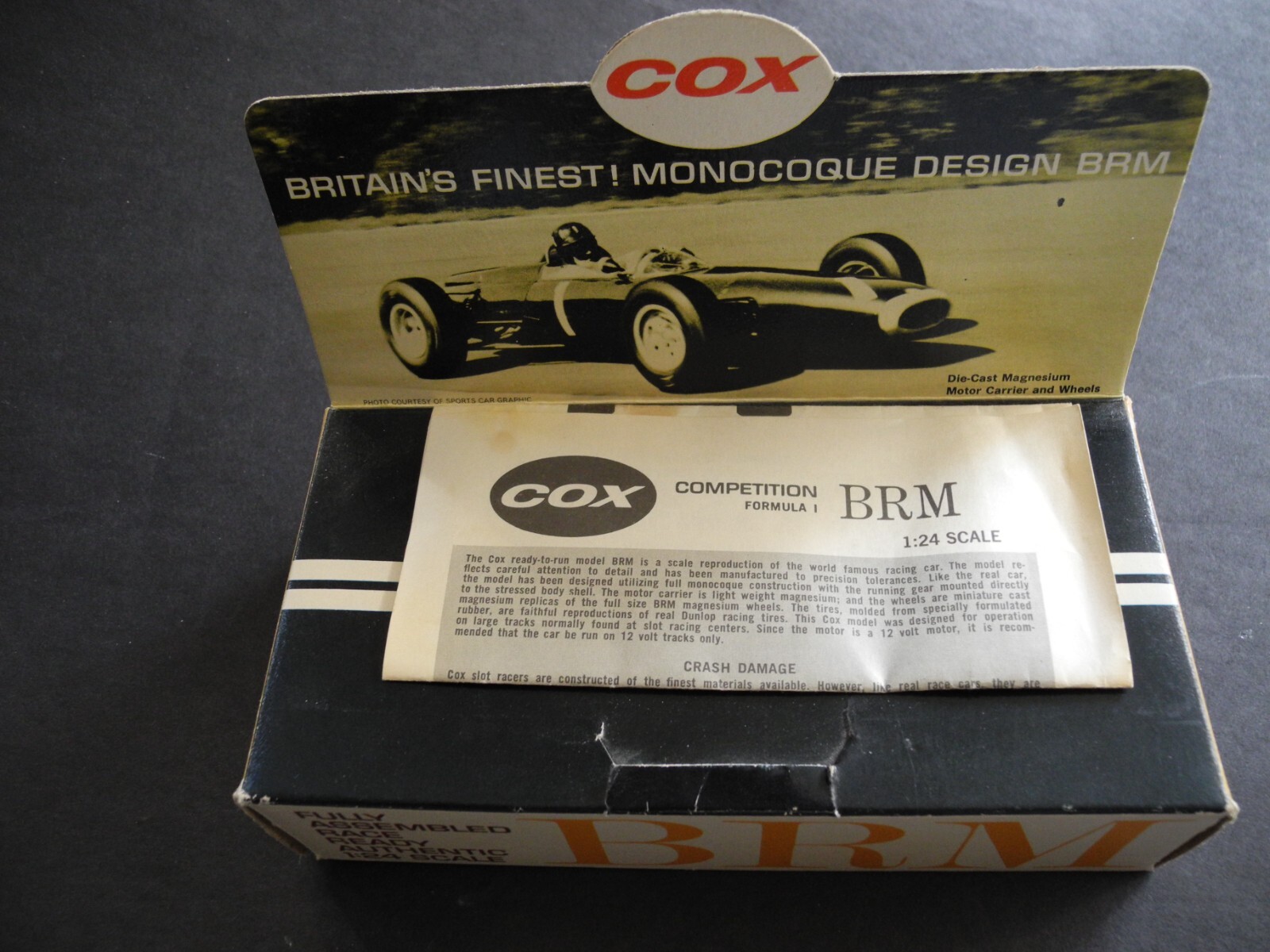 Cox BRM Formula 1 1/24 scale slot car Display Box and paperwork only | eBay