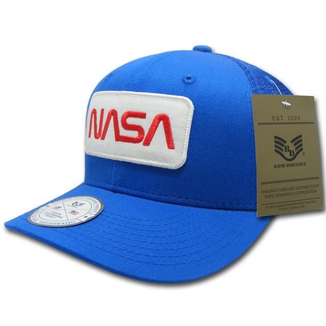 Black NASA Worm Logo Insignia Structured Space 3d Mesh Trucker Baseball ...