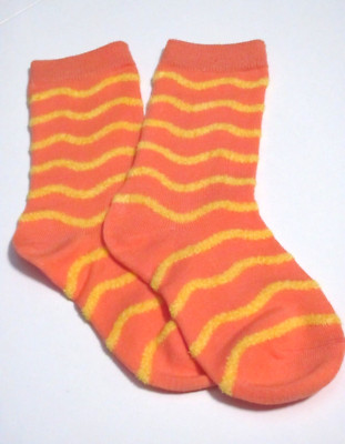 NWOT CRAYOLA GIRL'S SOCK SIZE 7-8.5 ORANGE W/ YELLOW STRIPES SOCKS | eBay