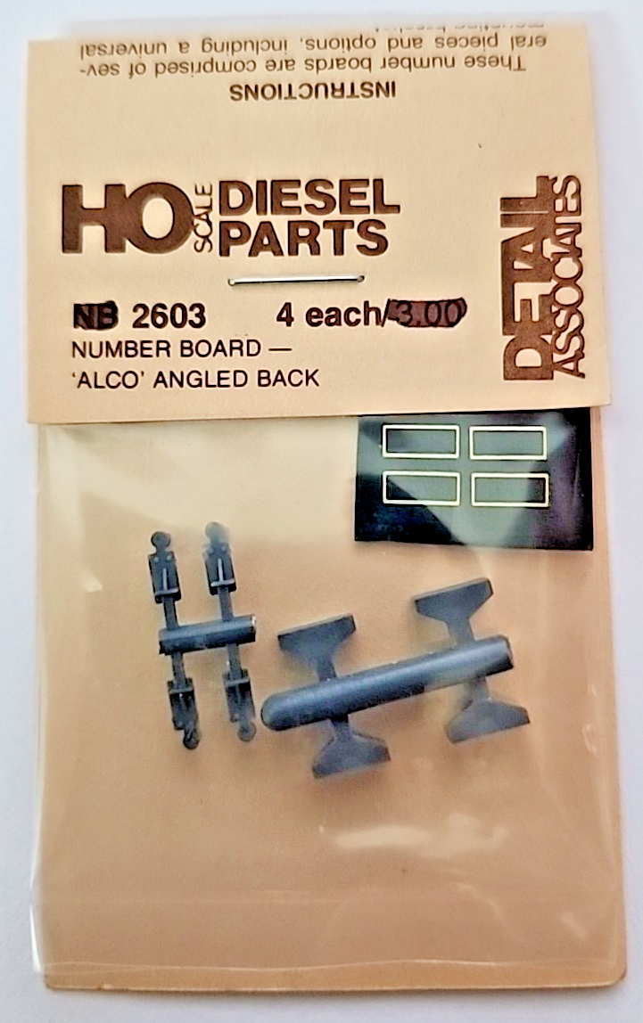 HO Scale Detail Associates NB 2603 Number Board - 'Alco' Angled Back | eBay