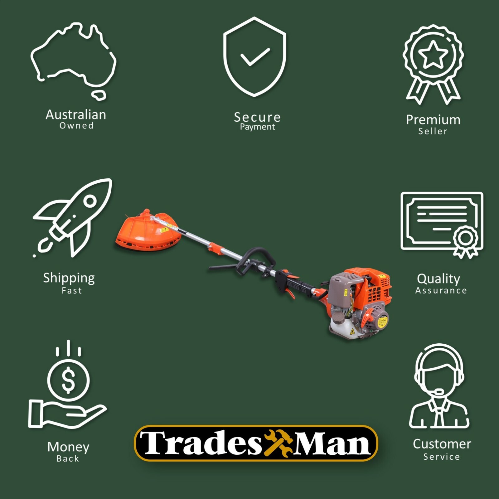 4 STROKE Whipper Snipper Straight Shaft Line Trimmer 31CC Pole Brush ...