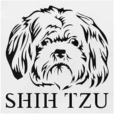 Shih Tzu Dog 5.5x5.5 inch Stencil for DIY Projects and Crafts Airbrush ...