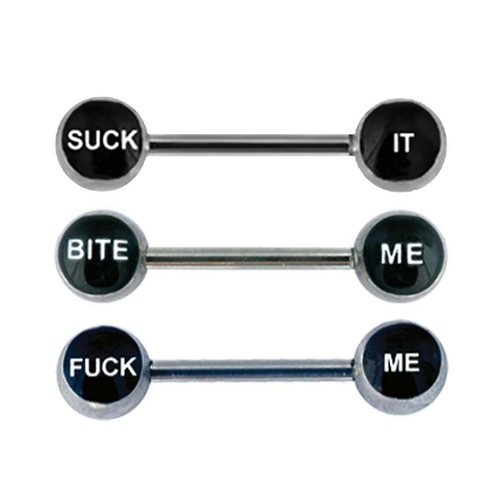 Freaky Words Straight Nipple Bars Surgical Steel Nickle Free (1 Pair ...