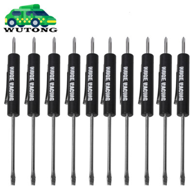 10x Black Mini Pocket Screwdriver Phillips & Flat Head Tip with Magnet ...