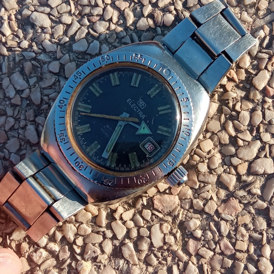 ELECTRA Skin Diver 20 ATM Automatic Stainless Steel Rare Vintage 38mm ...