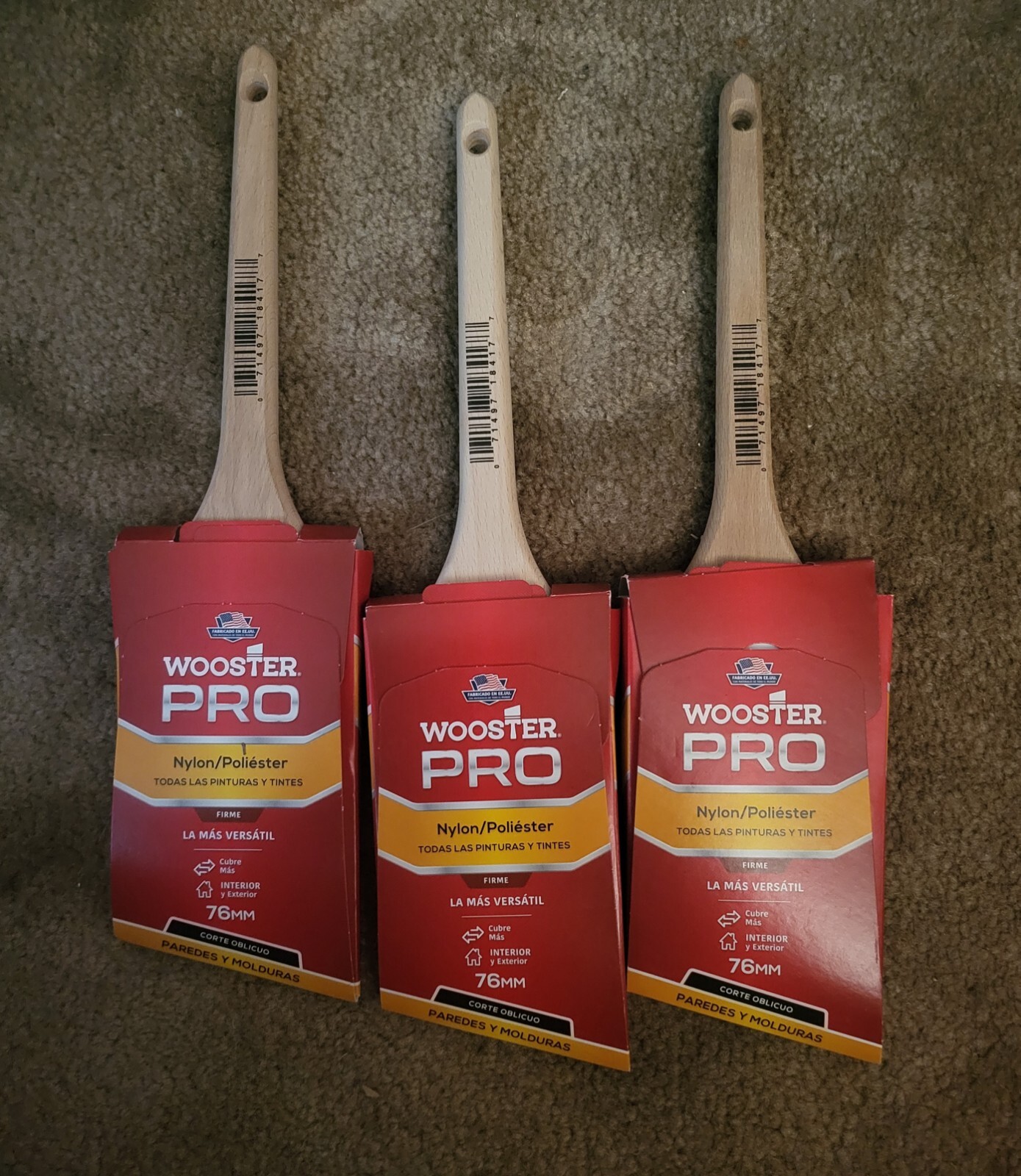 Lot Of 3 pro Wooster Nylon Polyester 3" Paint Brush | eBay