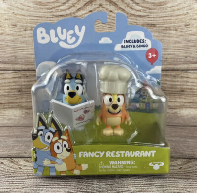 Bluey Fancy Restaurant Figure Pack - Bluey & Bingo W/ Accessories - NEW ...