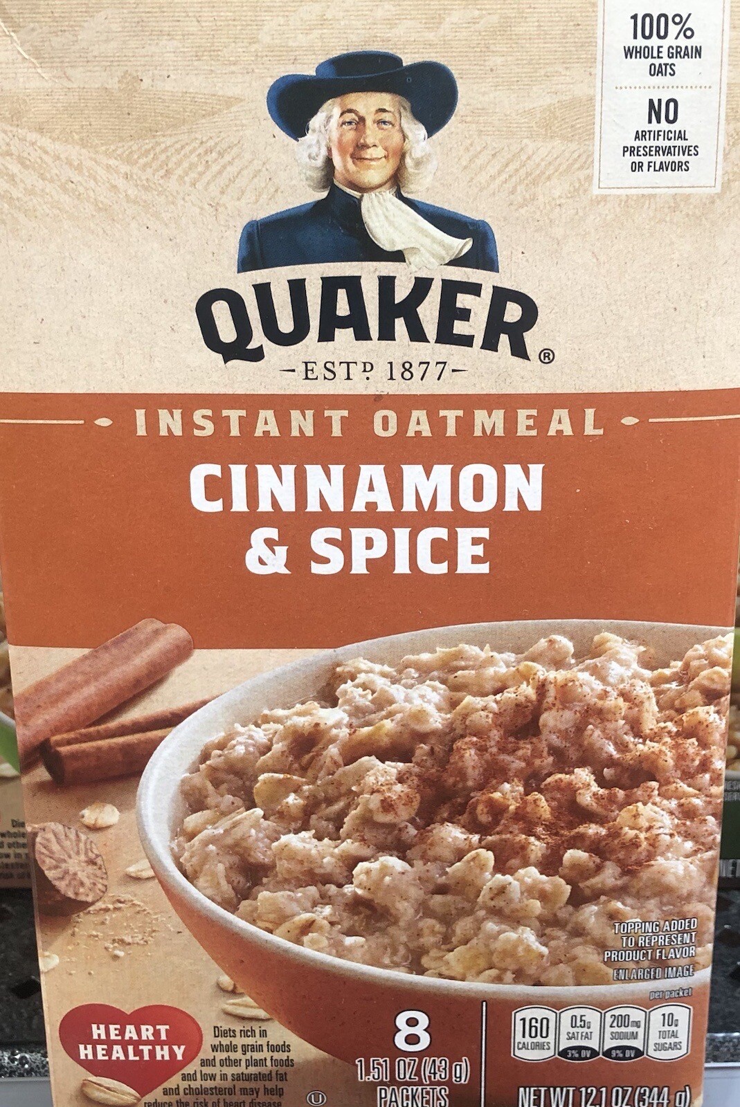 Quaker Instant Oatmeal Cinnamon & Spice 1.51oz Packets 1 Box for sale ...