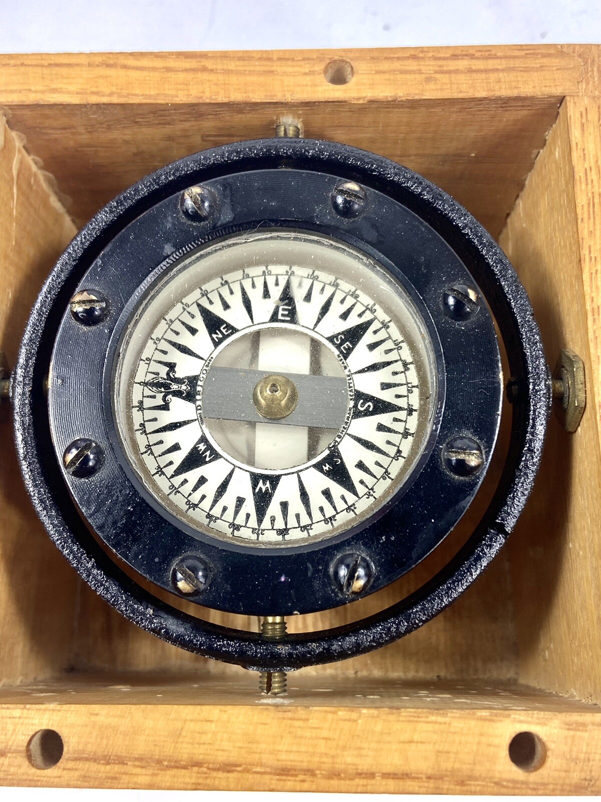Vintage Maritime DIRIGO E. M. Sherman Nautical Sailing Ship Compass in ...