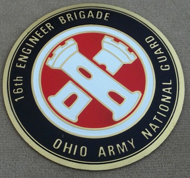 Ohio ANG 16th Engineer Brigade Self Adhesive Metal Emblem Enamel Finish ...