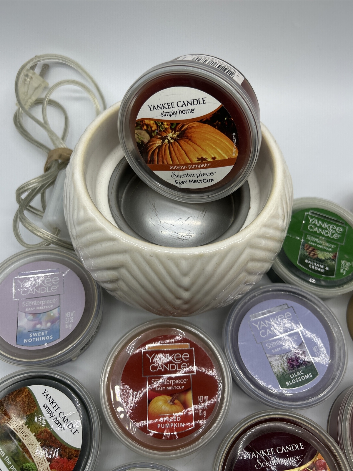 Yankee Candle Scenterpiece Easy Melt Cup Warmer Ivory & 13 Melt Cups Boho SPW-13 | eBay