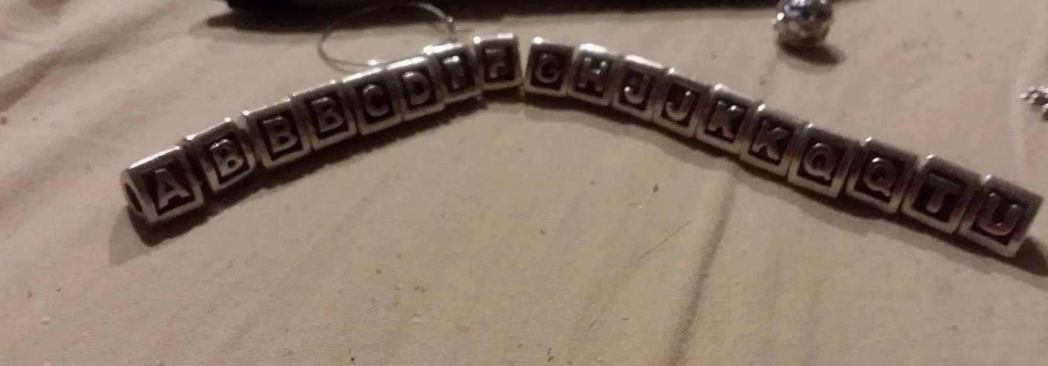 Authentic Pandora Retired Letter M Triangle Charm 3 S… - Gem