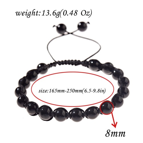 8 MM Natural Healing Stone Beads Braided Waven Men's Bracelet Handmade ...