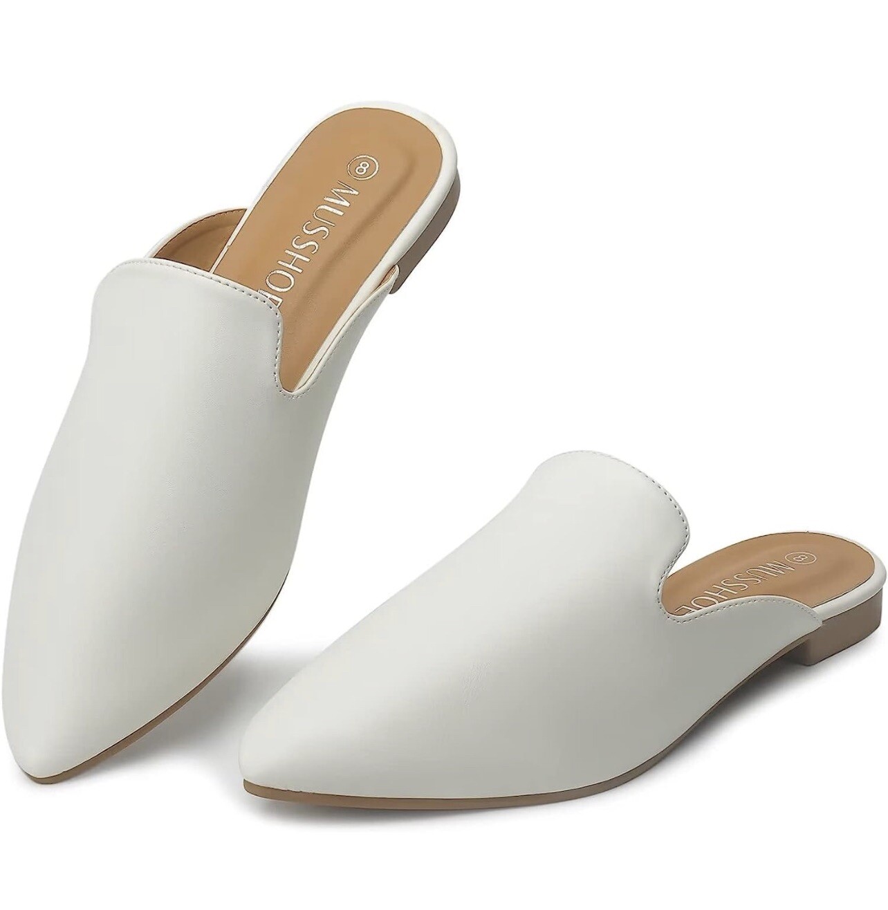 MUSSHOE Mules for Women Flats Comfortable Pointed Toe Women Mules size ...