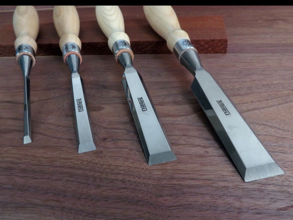 Narex 4 Piece Richter Extra Bevel Edge Chisel Set(1/4" 1/2" 3/4" 1 ...