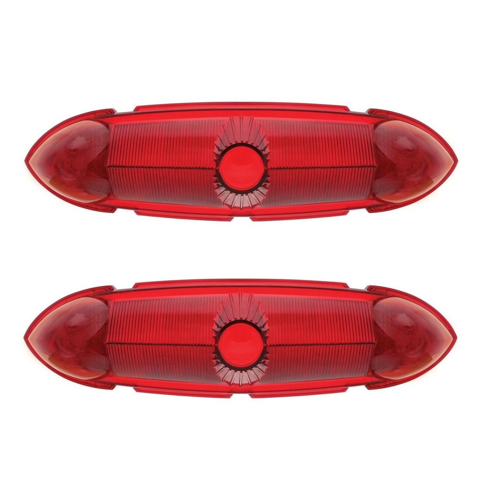 Pair Red Brake Tail Light Lenses, Left/Right Sides for 1951 Ford ...