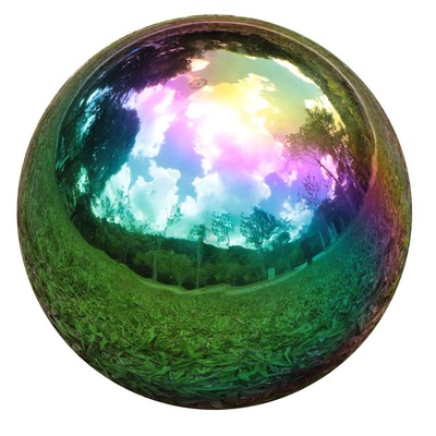 Rainbow Gazing Globe Mirror Balls for Garden Home Stainless Steel Shiny ...