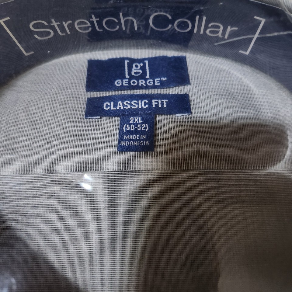 GEORGE Mens 2XL Gray Long-sleeve Dress Shirt. NEW | eBay