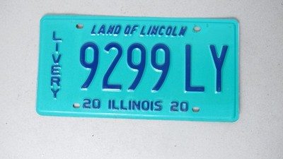 ILLINOIS Livery licence/number plate US/United States/USA/American 9299 ...