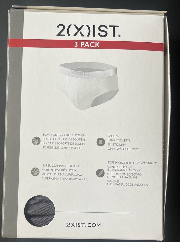 2xist Pima Cotton Contour Pouch Men’s Briefs 3-Pack Multi-Colors XL (36 ...