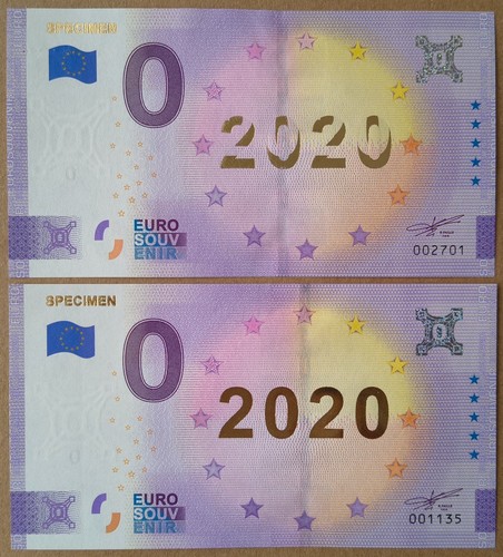 RARE SET – 0 Euro SPECIMEN 2020 GOLD MISPRINT + NORMAL NOTE | AUTHENTIC ...