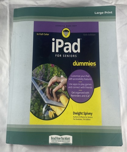 iPad For Seniors For Dummies Large Print Paperback | eBay