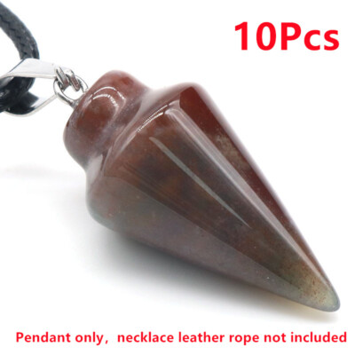 10Pcs 30x16mm Natural Indian Agate Conical Tip Pendulum Pendant Bead ...