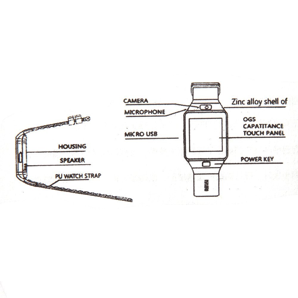 Fashion Bluetooth Smart Watch Wristwatch with Camera Sync to Android ...