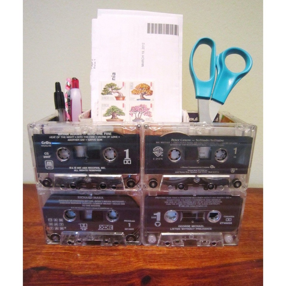Desk Organizer from Upcycled 80s and 90s Cassette Tapes Bette Midler ...