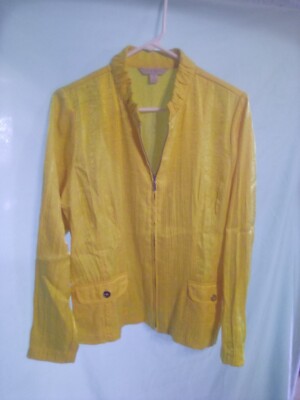 Women's Jacket, Lightweight, Sun Yellow, Zip Up, Medium | eBay