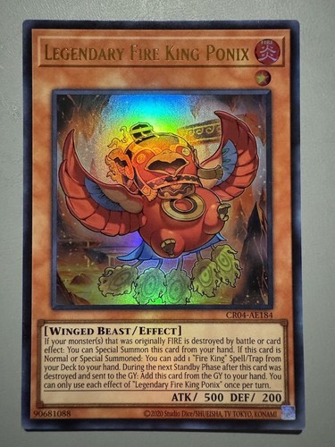 YUGIOH LEGENDARY FIRE KING PONIX ASIA ENGLISH EDITION CR04-AE184 ULTRA ...