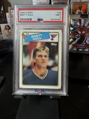 1988-89 Topps Brett Hull Rookie Card RC #66 PSA 9 St Louis Blues MINT ...