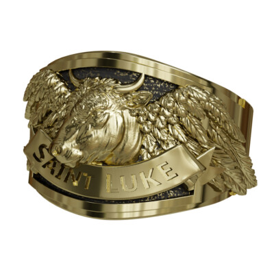 Taurus Of Saint Luke Ring Catholic Christian Brass Jewelry | eBay