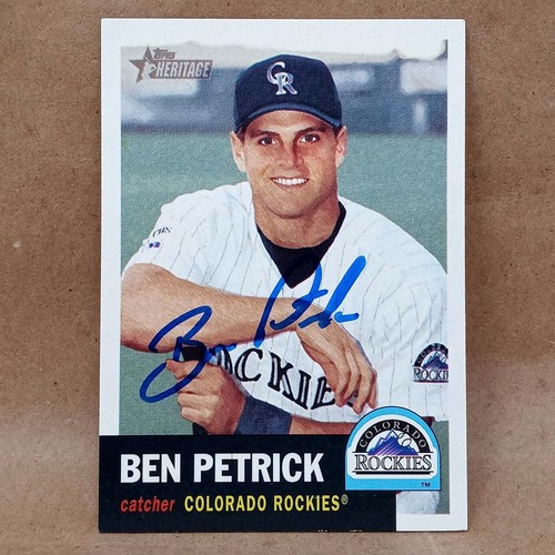 2002 Topps Heritage #16 Ben Petrick SIGNED Autograph Colorado Rockies ...